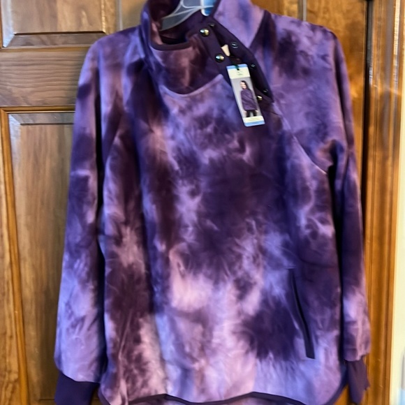 GreenTea | Jackets & Coats | New Green Tea Fleece Tie Dye Purple Jacket ...